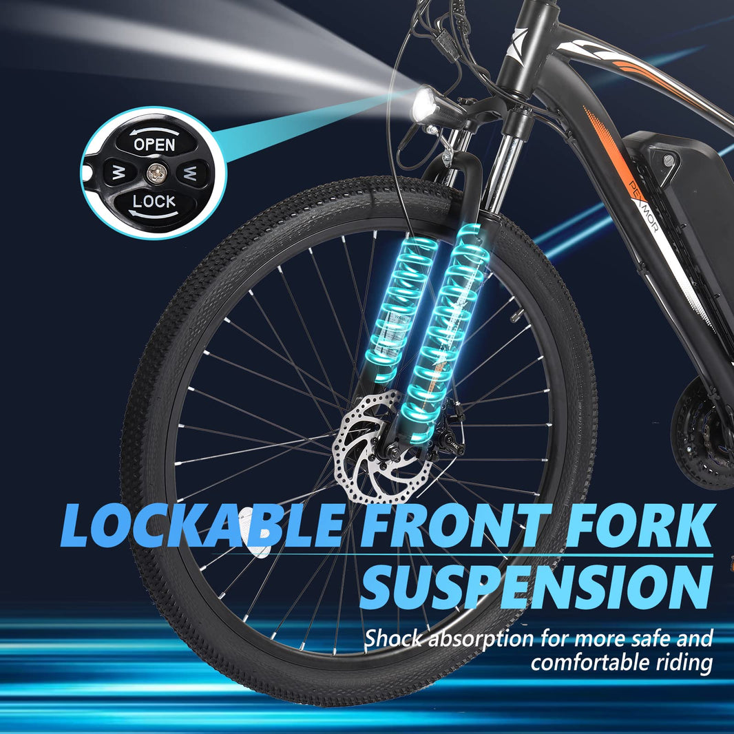 PEXMOR Adult 27.5" Electric Mountain Bike 500W 20Mph with Removable Ba ...