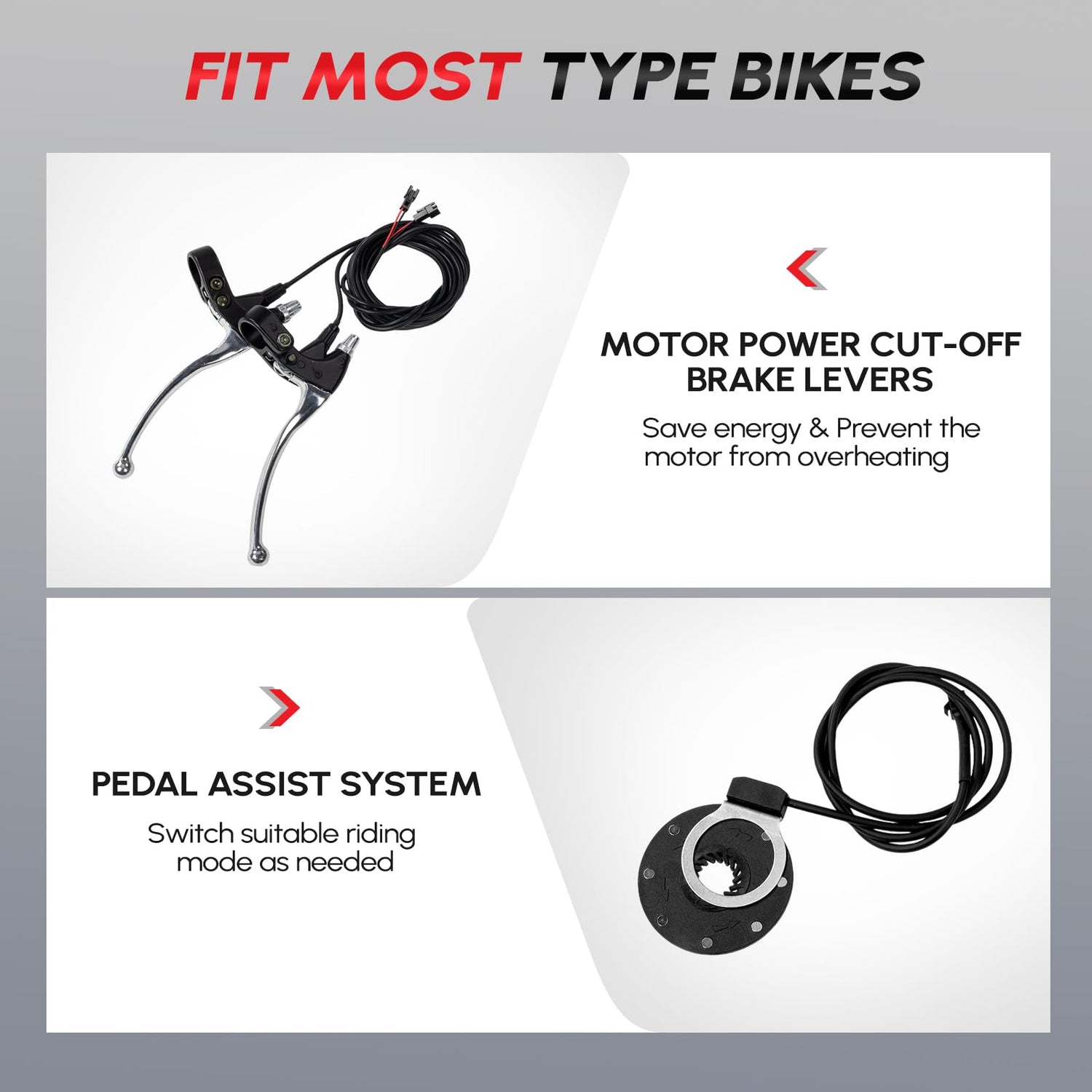 PEXMOR 26" Electric Bike Conversion Kit 48V Hub Motor Wheel Kit with B ...