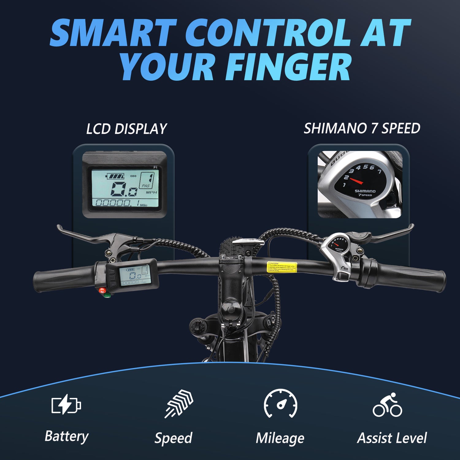 Pexmor Electric Mountain Bike - 500W Motor,26" Fat Tire eBike